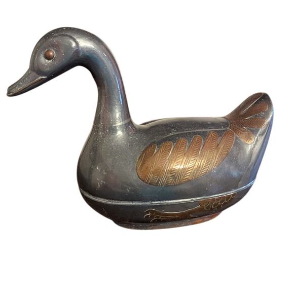 Hong Kong | Other | Vintage Chinese Pewter Applied Metal Duck Form ...